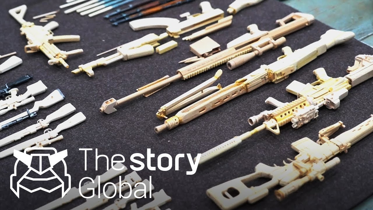 [ENG CC] A gun made of wooden chopsticks disassemble like a real gun ...
