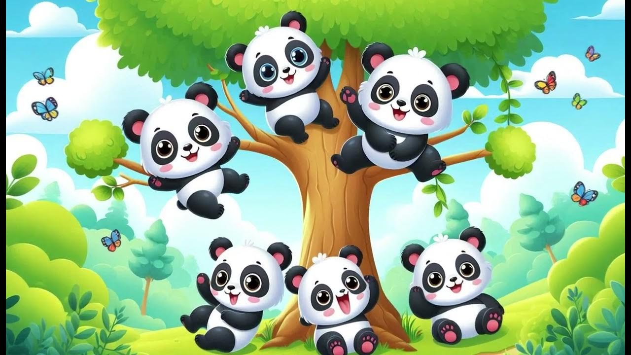 🎶 Five Little Pandas Jumping on the Tree - A Fun Nursery Rhyme Adventure for Kids! 🐼🌳 - YouTube