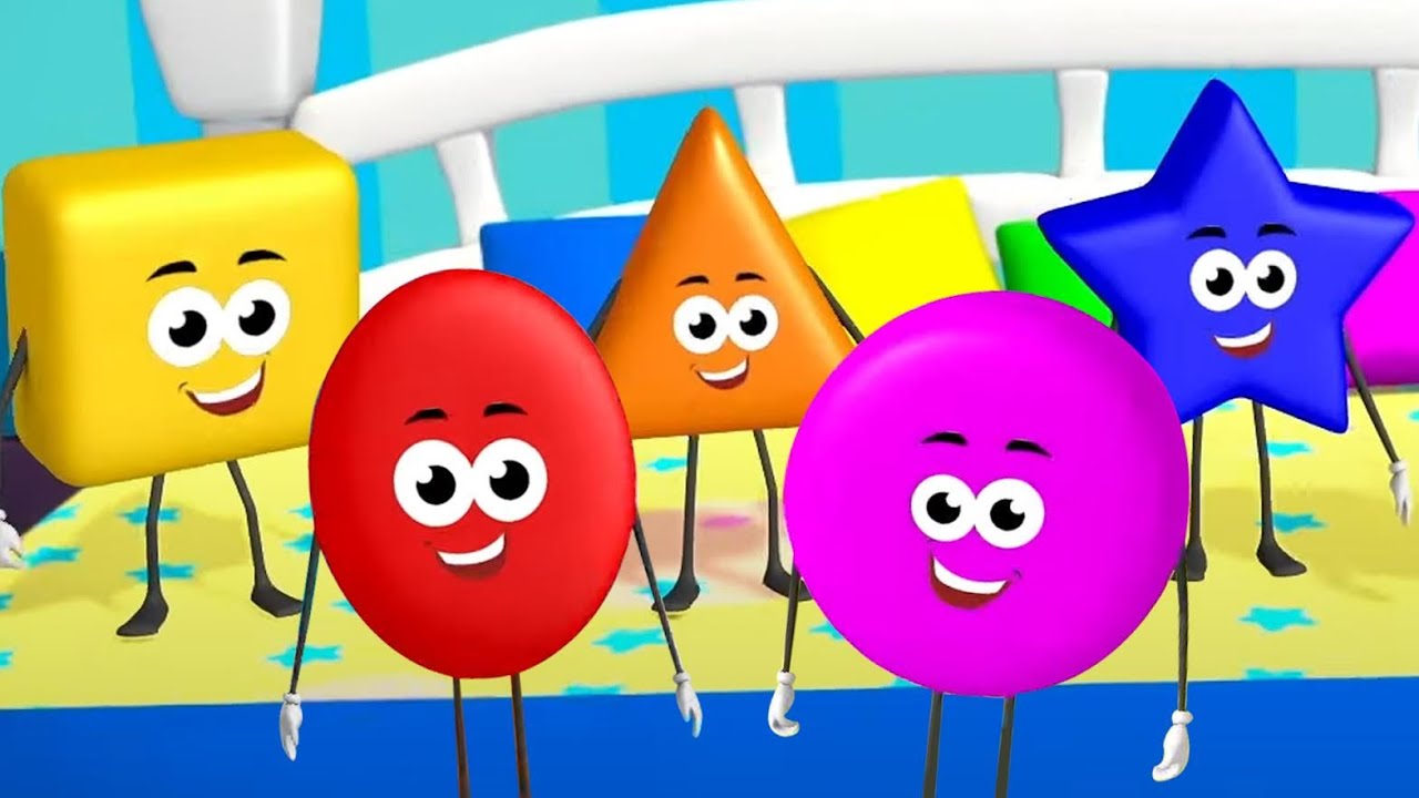 Five Little Shapes, Learn Shapes & Colors + More Preschool Songs for ...