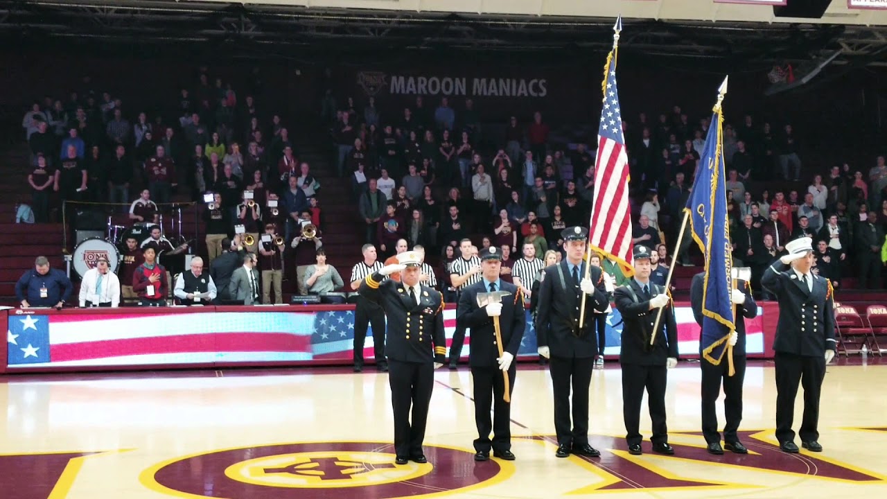 New Rochelle Fire Dept Presents Colors, Iona Band Plays National Anthem ...
