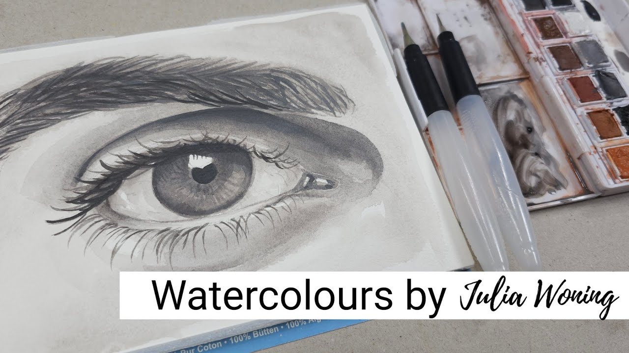 B&W eye in Watercolour - YouTube