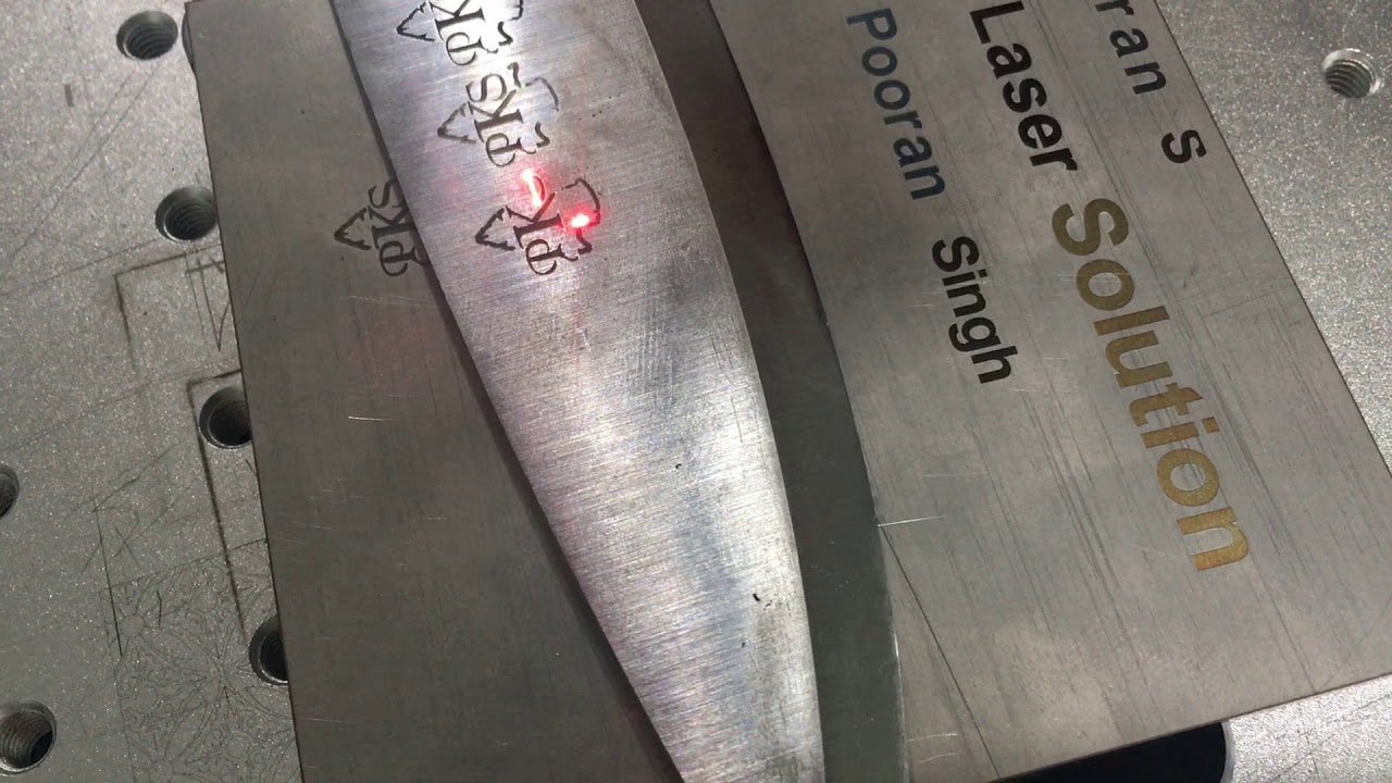 30 watts laser engrave machine engraver logo on knife - YouTube