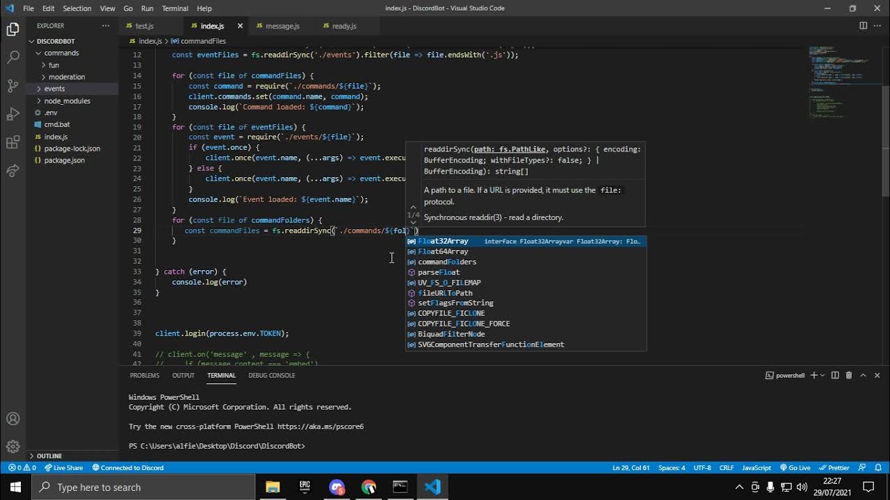 How To Make A Simple Command Handler Discord js V12 - YouTube