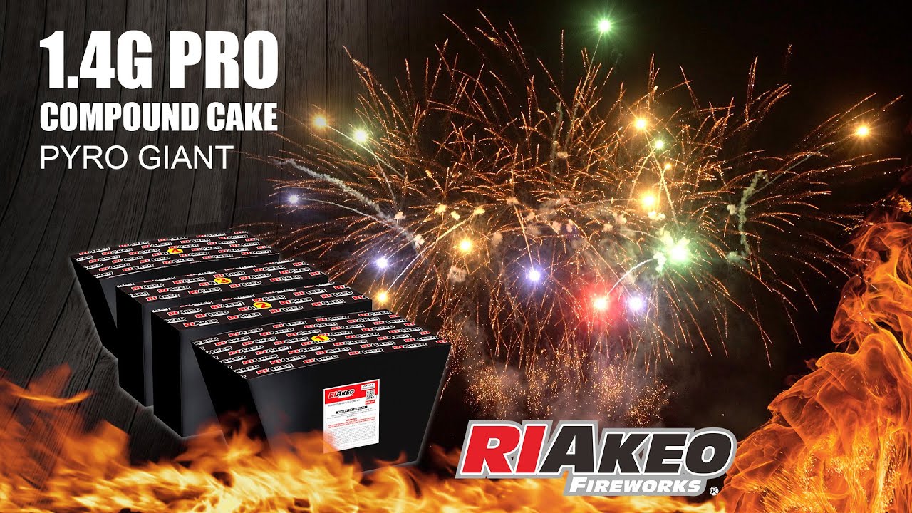 PYRO GIANT USA 1.4G PRO CAKE ASSORTMENT 222 SHOTS JLP2413B JLP2414B ...