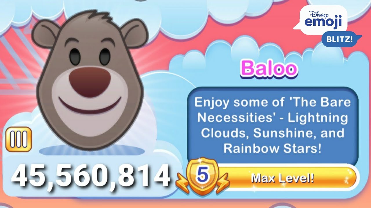 Disney Emoji Blitz - Baloo (Level 5) - The Jungle Book - Gameplay - YouTube