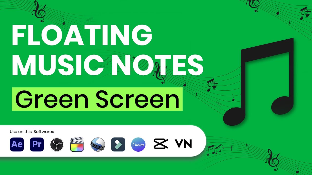 Floating Music Notes Animation | Green Screen Effect for YouTube ...