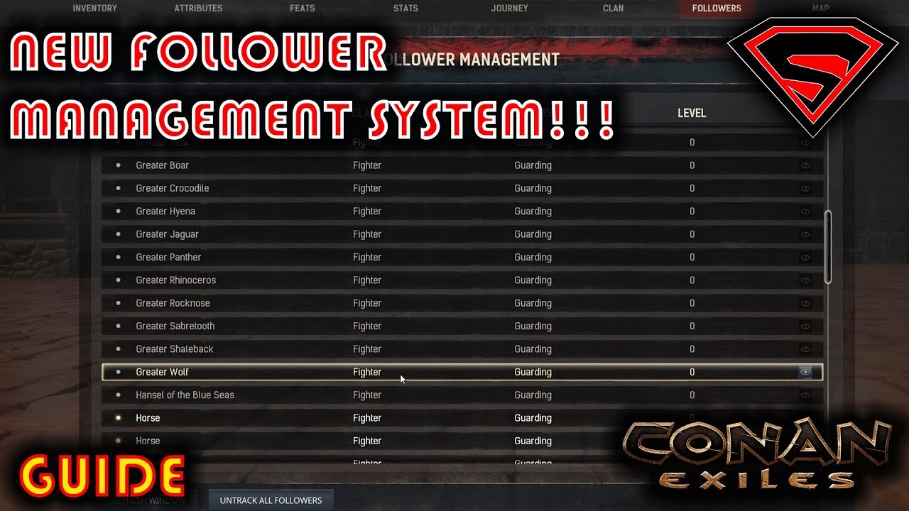 CONAN EXILES NEW FOLLOWER MANAGEMENT SYSTEM - YouTube