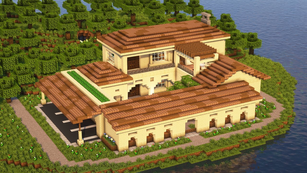 How to Build a Mediterranean House + Interior in Minecraft | Tutorial ...