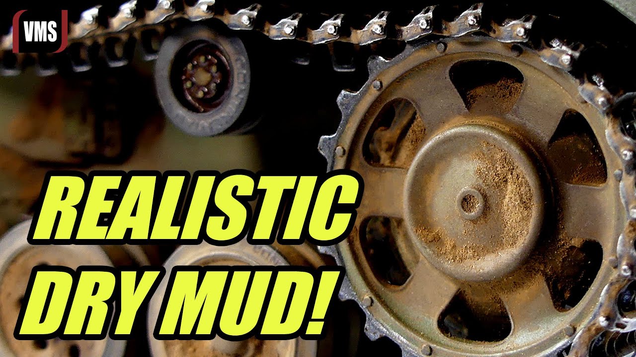 Make realistic dry mud on a tank model - VMS Alkyd binders weathering ...