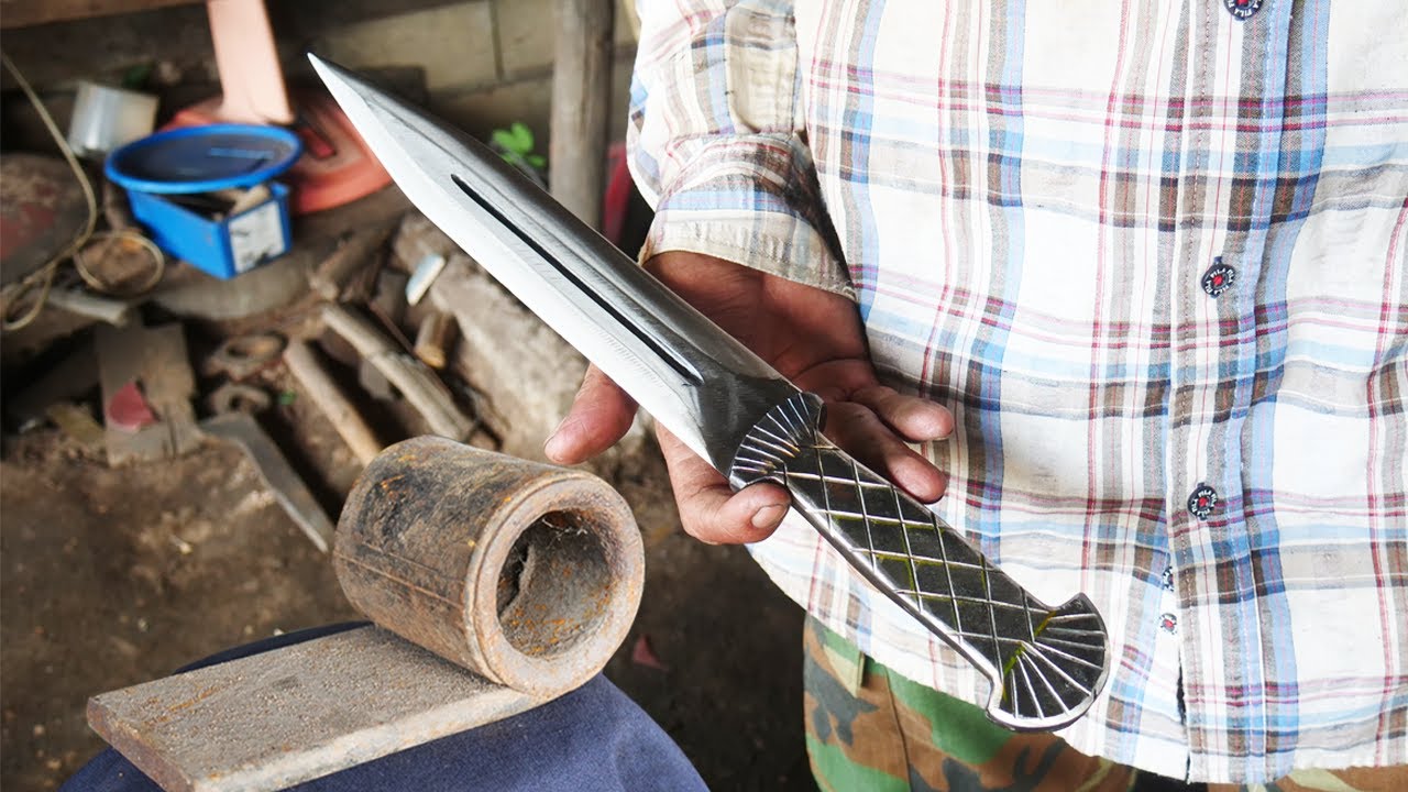 How To Turn Spring Leaf Into A Caucasian Dagger KinDjal Style By A ...