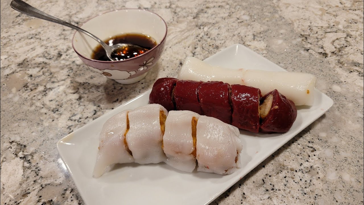 (肠粉)Cheung fun/Rice Noodle Roll made Easy! Dim Sum food - YouTube