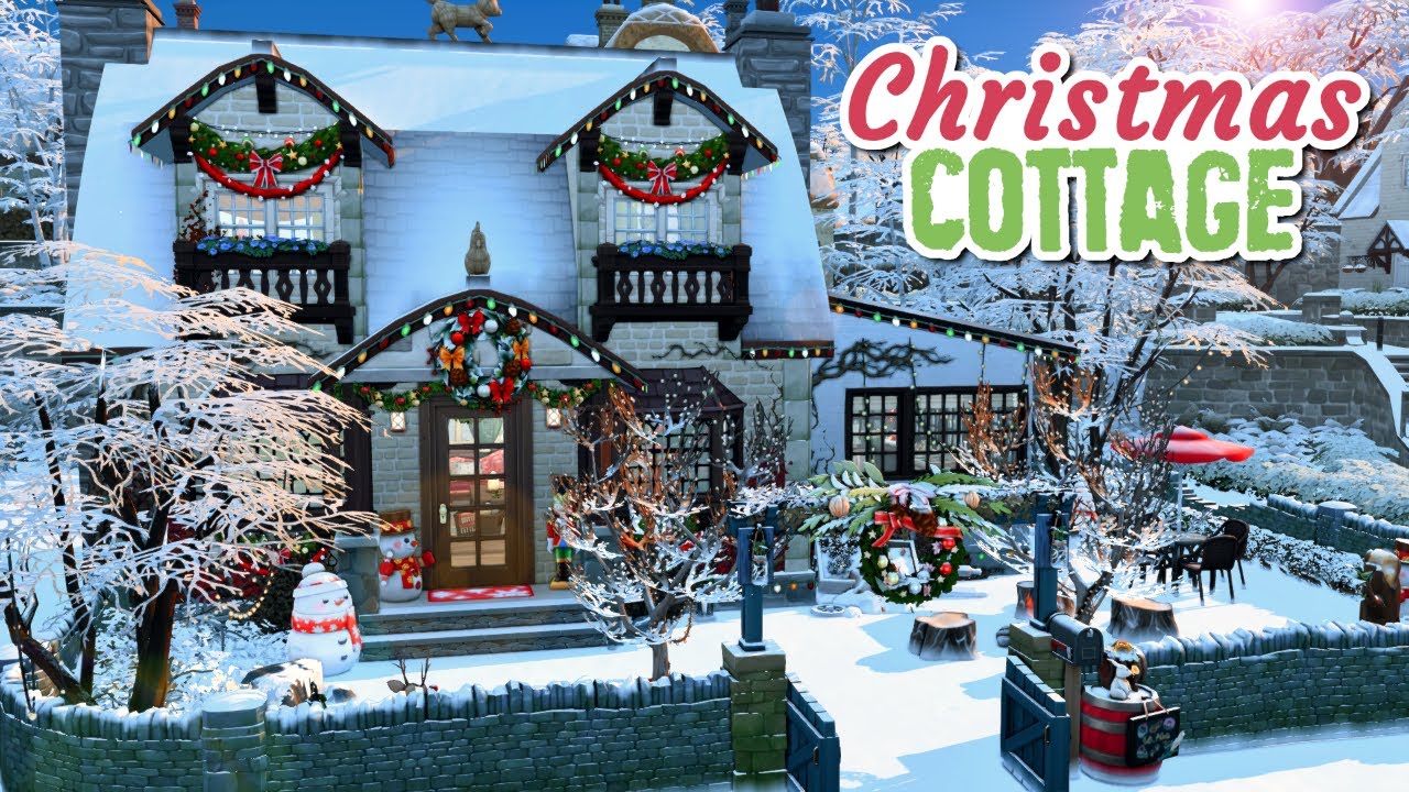 Building a CHRISTMAS COTTAGE in The Sims 4 🎄 Speed Build (No CC) - YouTube