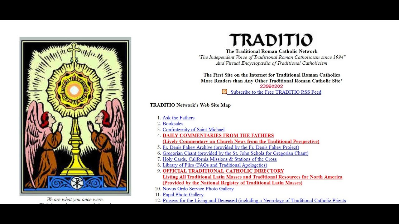 Traditio or traditio.com Beliefs, Heresies and Practices Exposed - YouTube