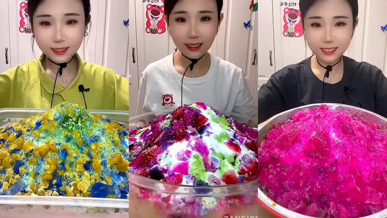 4 HOURS OF YY SHAVED ICE EATING WITH MATCHA AND MILK POWDER - YouTube