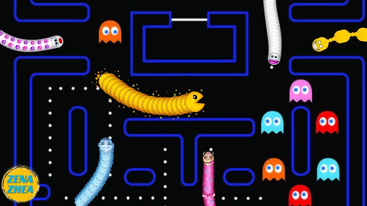 PACMAN WORMSZONE.IO RARE | GIANT SLITHER SNAKE HUNT | Epic Worms PACMAN ...