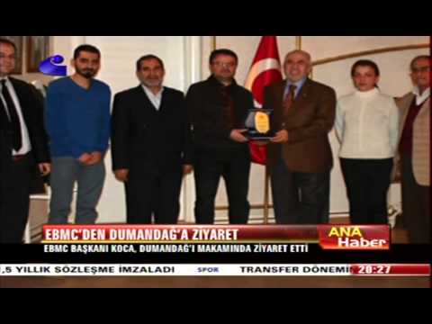 EBMC BAŞKANI KOCA'DAN BAŞKAN DUMANDAĞ'A TEŞEKKÜR PLAKETİ