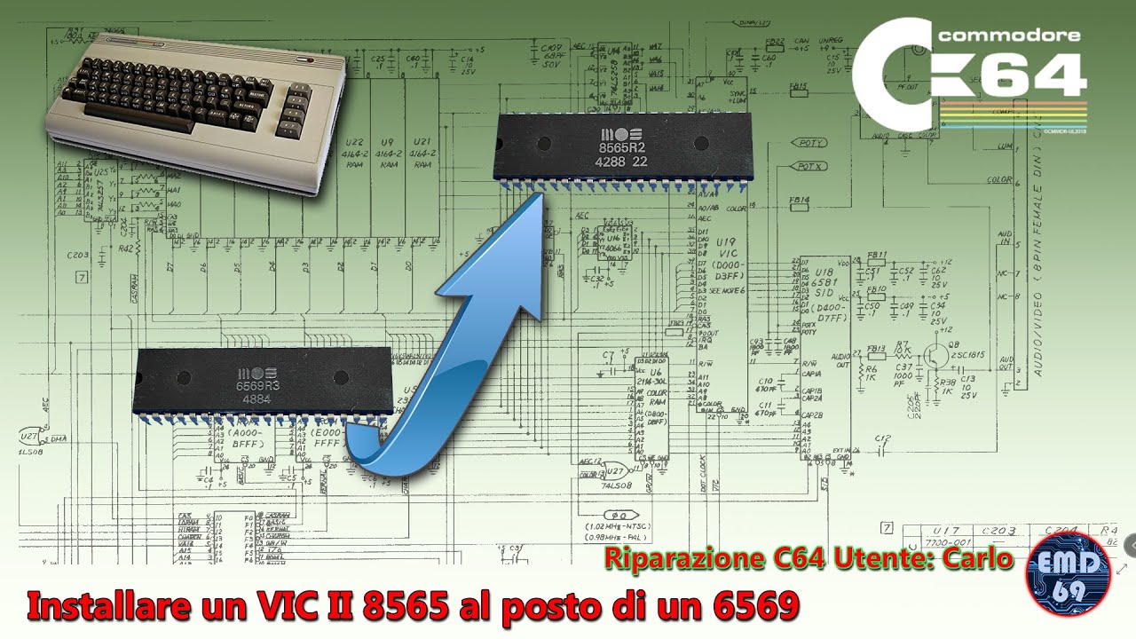 #C64 Riparazione e MOD MB per installare il VIC II 8565 (versione HMOS ...