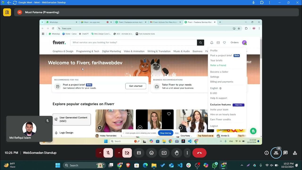 Fiverr Profile Creation | Web Design & Development | HPP| 22th October - YouTube