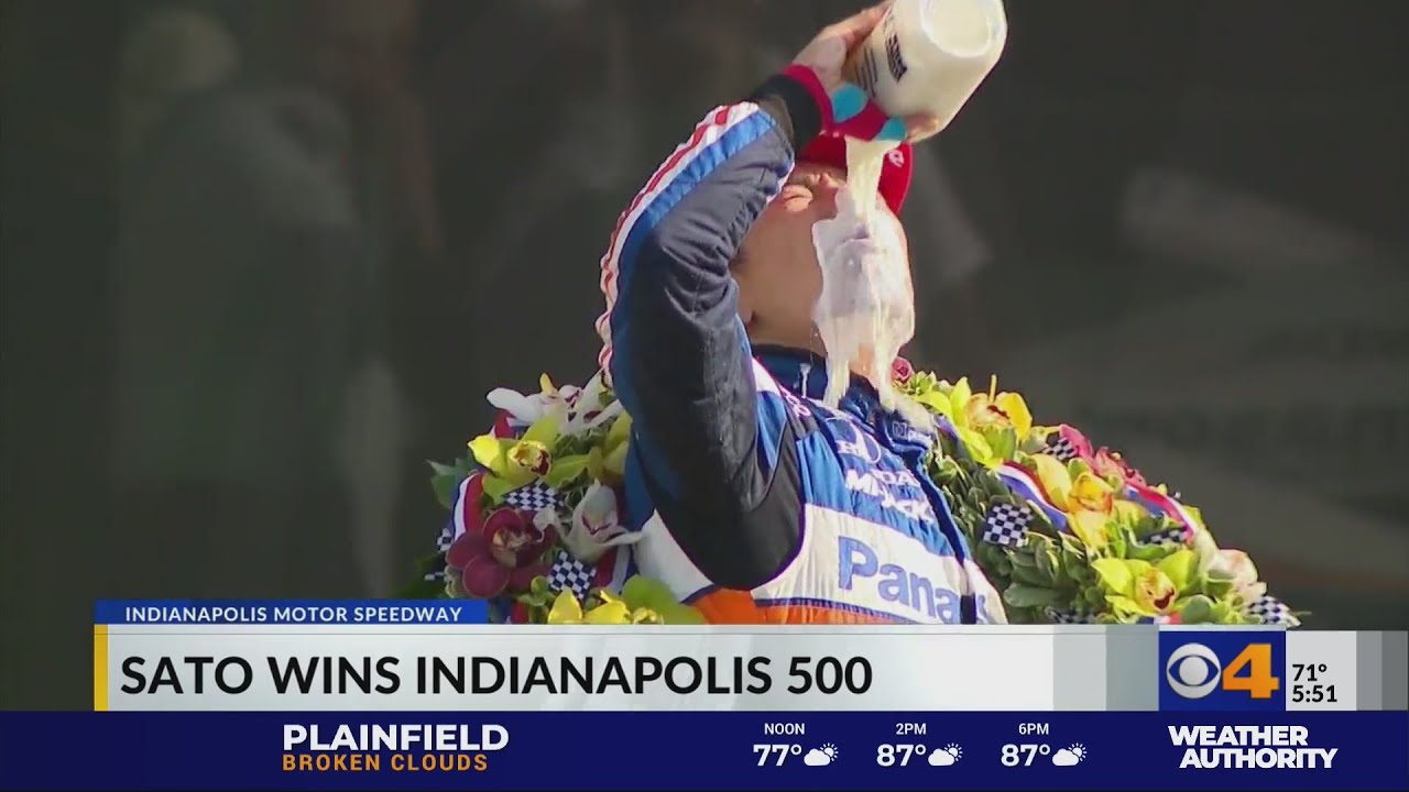 Sato takes checkered flag at Indy 500 - YouTube