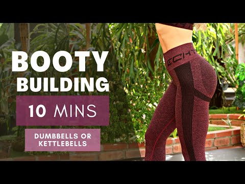 10 MIN BOOTY Workout | 10 BEST Exercises for FULL GLUTES | Dumbbells or Kettlebells | At Home | 4K