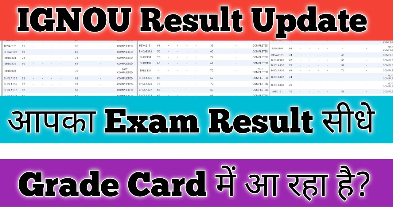 IGNOU Result Update 2025 IGNOU Grade card Update 2025 आपका Exam Result ...