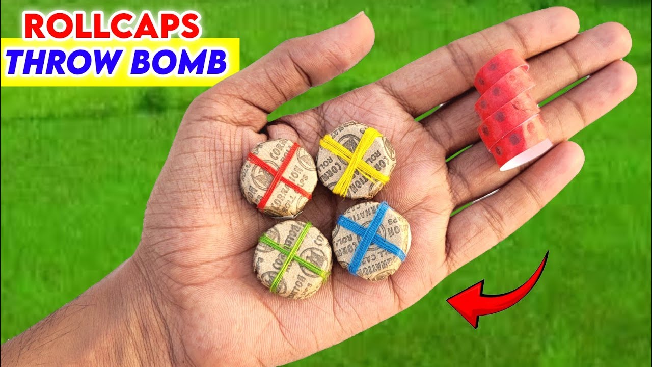 how to make throw b*mb cracker at home , Easy rollcap and matchsticks ...