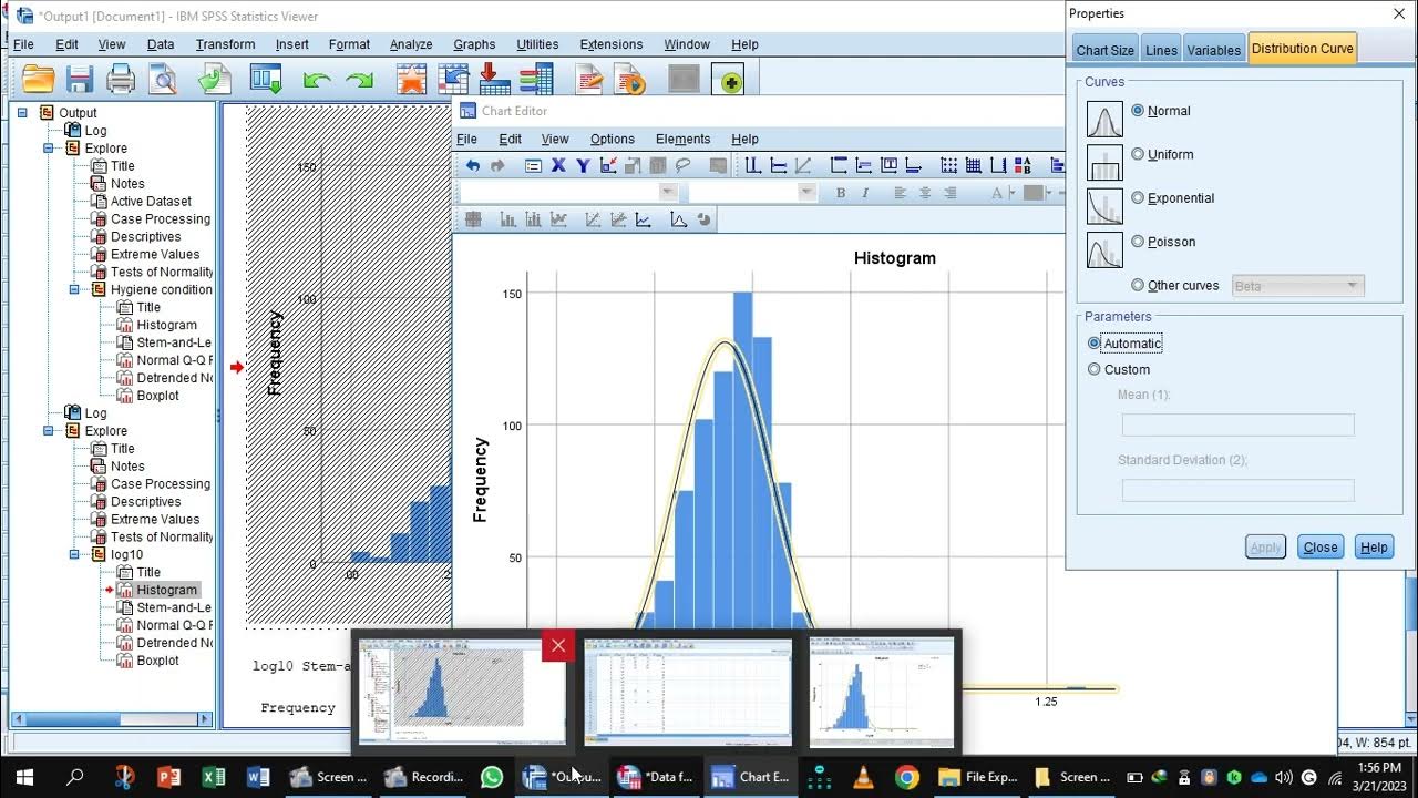 checking the Normality of Data by applying Log 10 - YouTube
