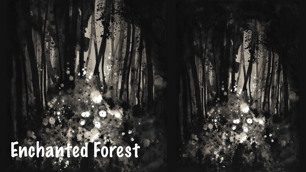 Chinese Ink Forest Painting Demo - monochrome landscape painting - YouTube