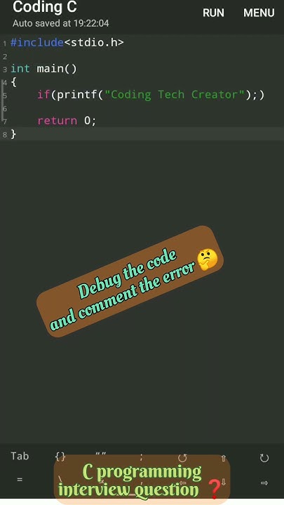 Debug The Code And Comment 😲 01 Cprogramming Shorts Codinginterview Debugging Youtube