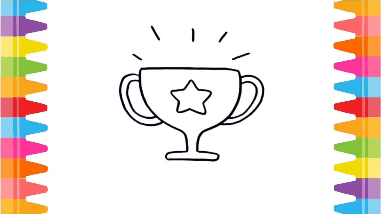 How to Draw Trophy Easy Step by Step - YouTube
