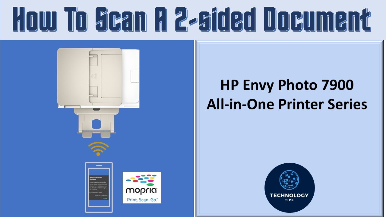 How to scan a 2 sided document on HP Envy Photo 7975 All in One Printer ...