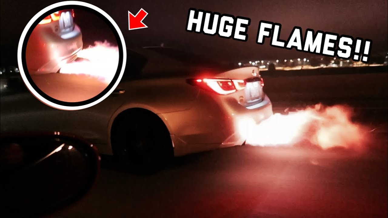 This Q50 Shoots Massive Flames !!!! - YouTube