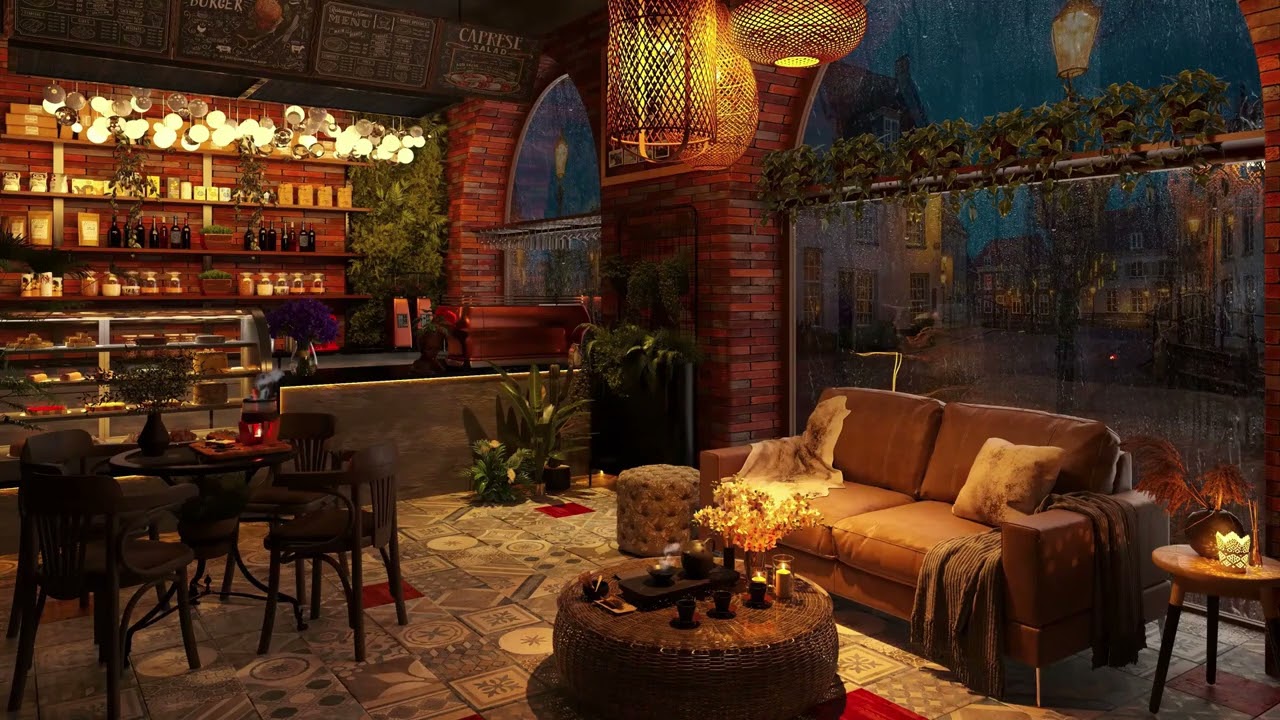 Smooth Jazz BGM | Rainy Night Cafe Ambience - Chill Out & Relax Music ...