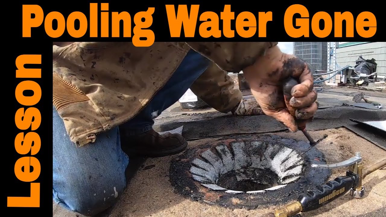 101 Roofing How To Remove Pooling Water And Connect Torch Down Roof To Drain YouTube 101-roofing-how-to-remove-pooling-water-and-connect-torch-down-roof-to-drain-youtube