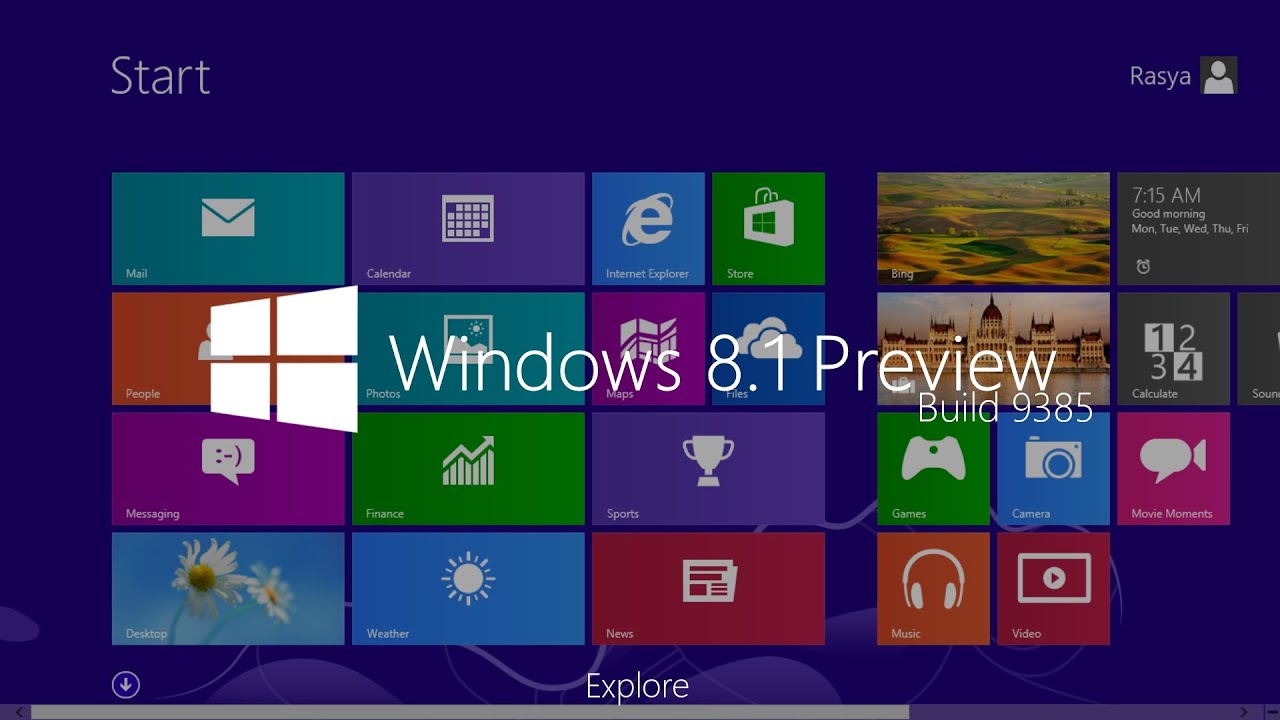 Let's Explore Windows 8.1 Preview Build 9385! - YouTube