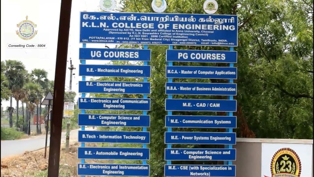 K.L.N. College of Engineering - YouTube