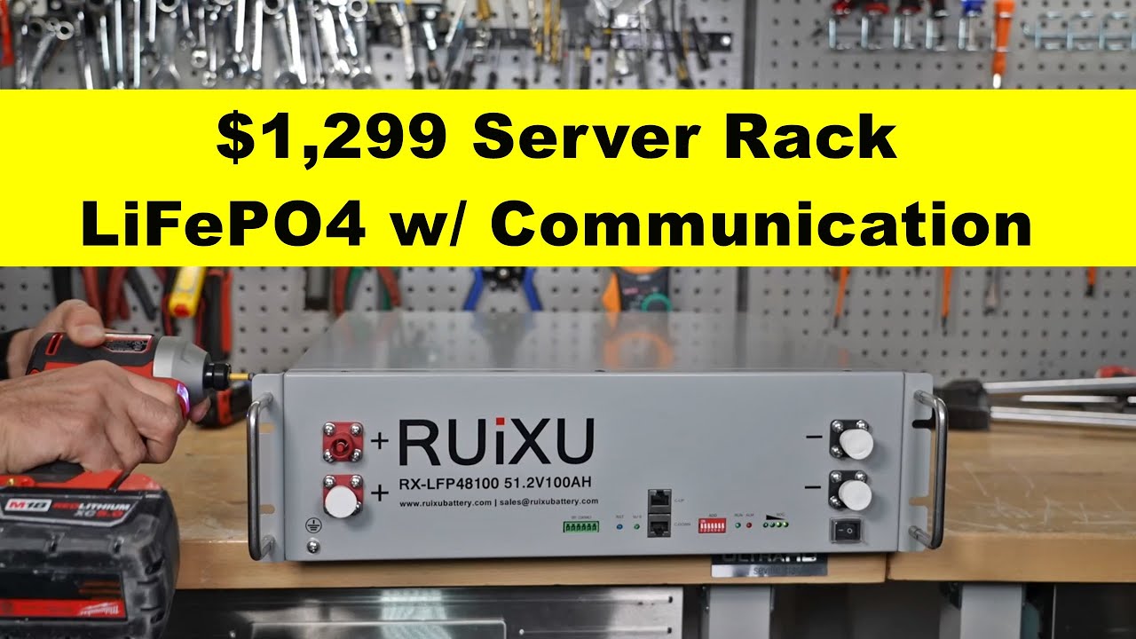 New! $1,299 Ruixu Server Rack Battery. Works with EG4 18KPV! UL1973 - YouTube