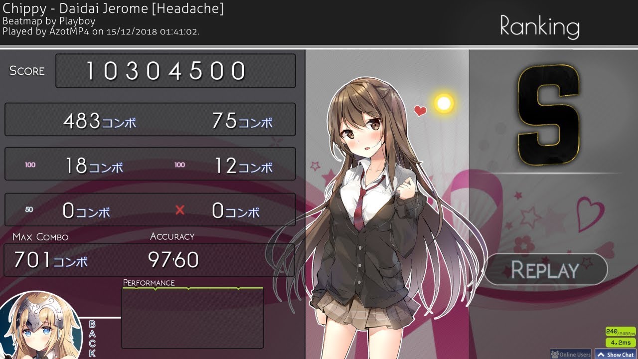 Osu! Chippy - Daidai Jerome [Headache] | x701 97.60% - YouTube