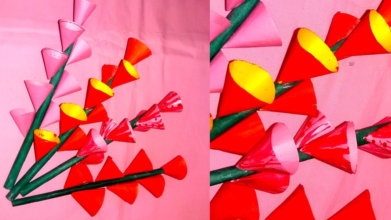 beautiful paper flower /DIY-paper flowers /handmade flowers/paper craft ...