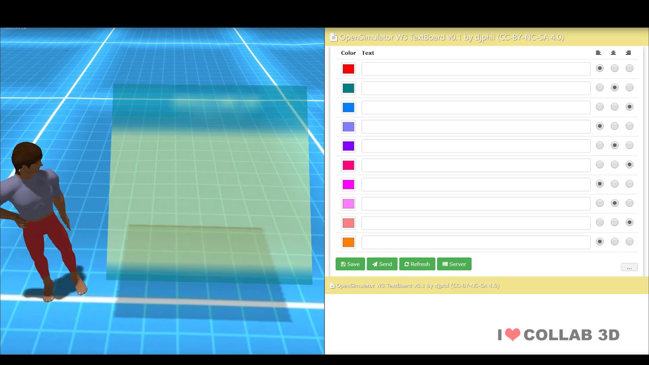 Opensim TextBoard Demo v0.1 - YouTube
