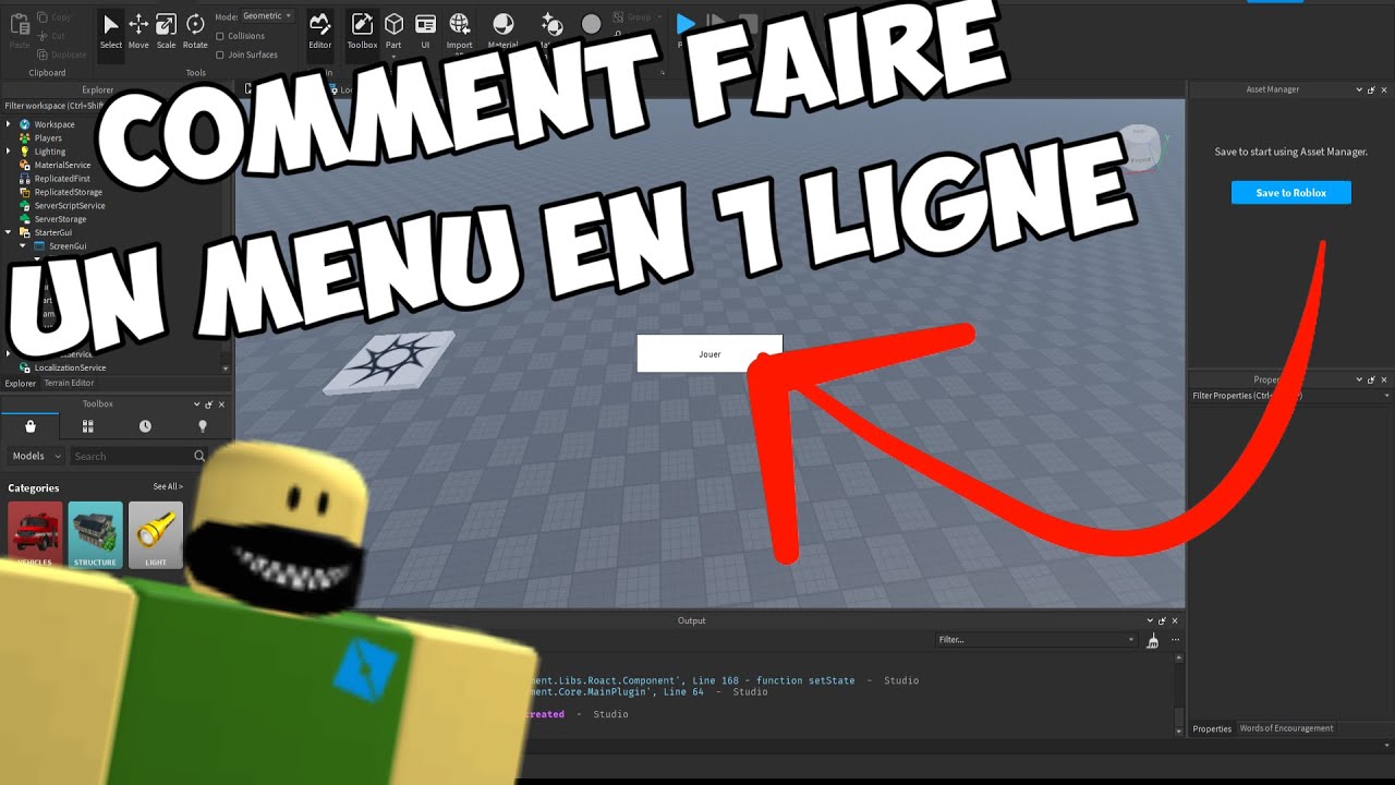 Comment faire un menu sur ROBLOX STUDIO en 1 LIGNE [TUTO FR 2023] - YouTube