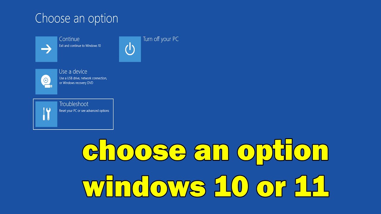 Fix Blue Screen: Choose an Option in Windows 10/11 – Step-by-Step Guide ...