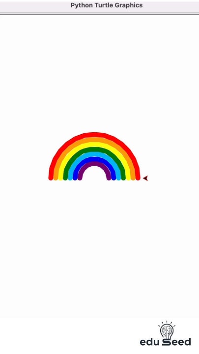 Creating a Vibrant Rainbow with Python Turtle 🌈 #shorts #turtlegraphics ...