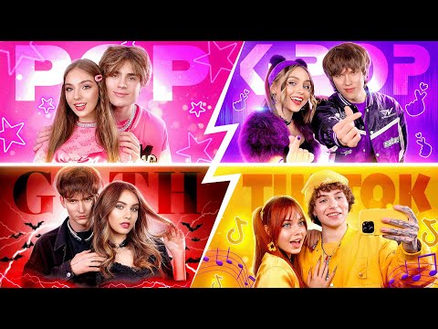 ¡Chica KPop vs TikTok vs Pop vs Rock! Desafío de Color para Parejas