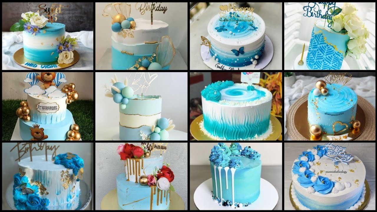 New Sky Blue Cake Design ideas 2025 | Best Birthday Cake Decorations ...