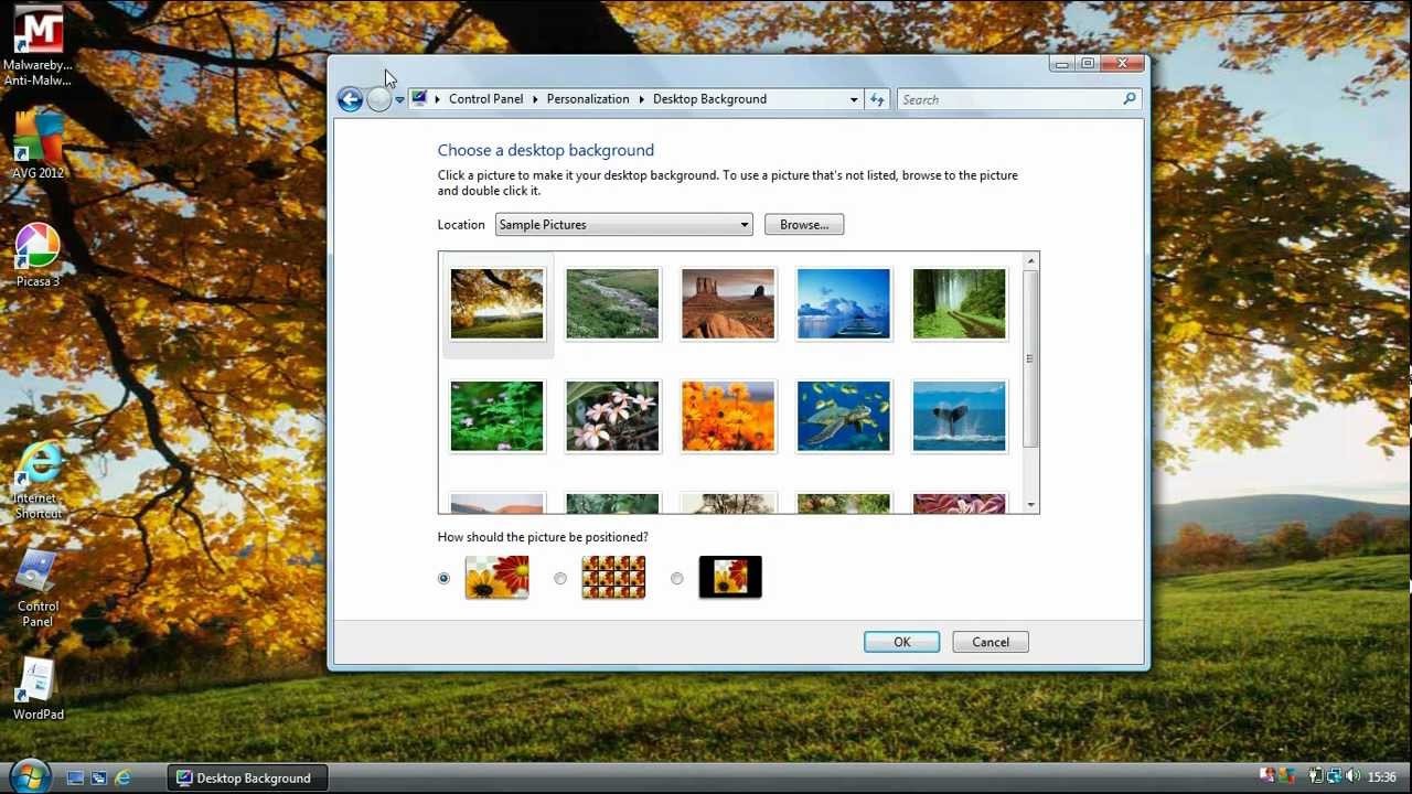 How to Change Windows Desktop Image Display Options (Wallpaper) - YouTube