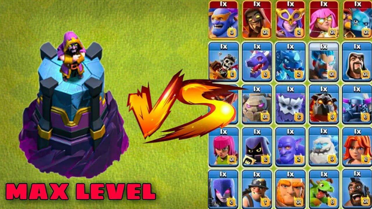 MAX Level Wizard Tower vs MAX Level Troops😳 | Clash Of Clans Gameplay ...