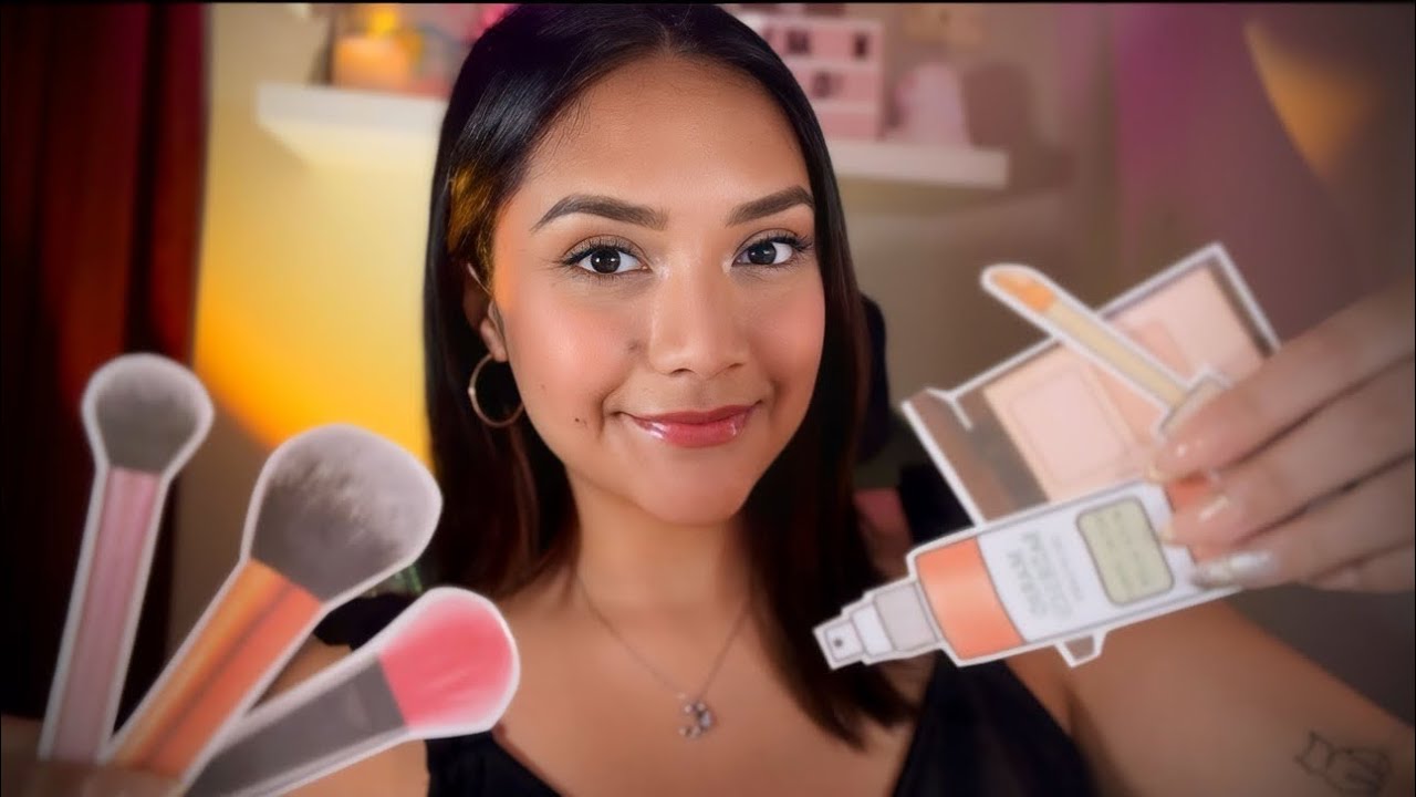 asmr en español TE MAQUILLO CON PAPEL 📝💄 roleplay | MARÍA DL ASMR - YouTube