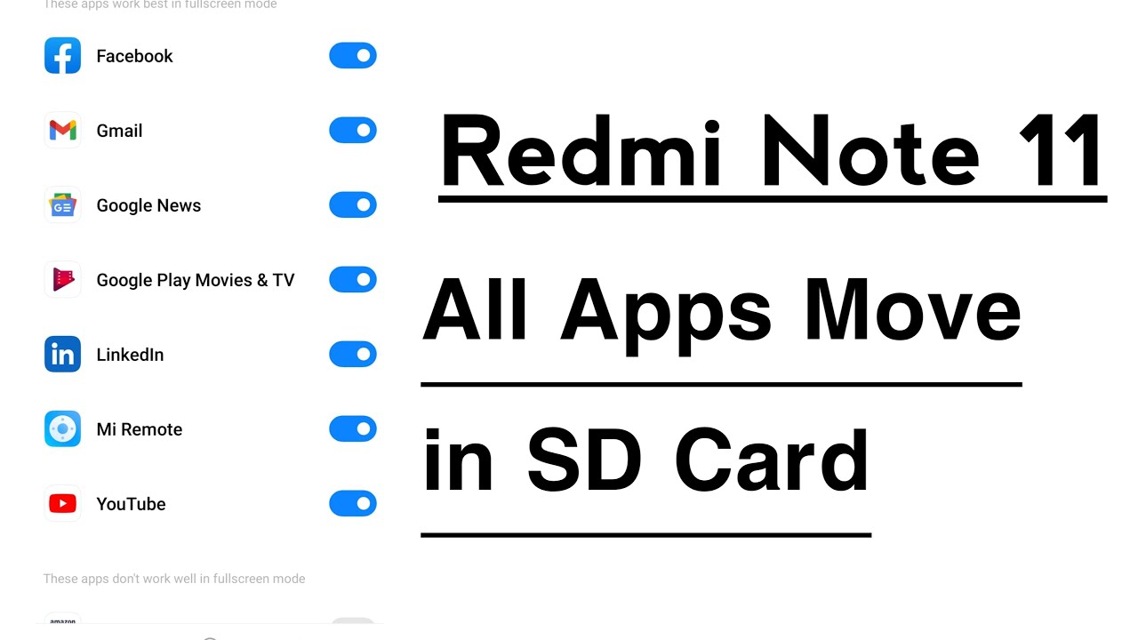 Redmi Note 11 All Applications Move To SD Card - YouTube