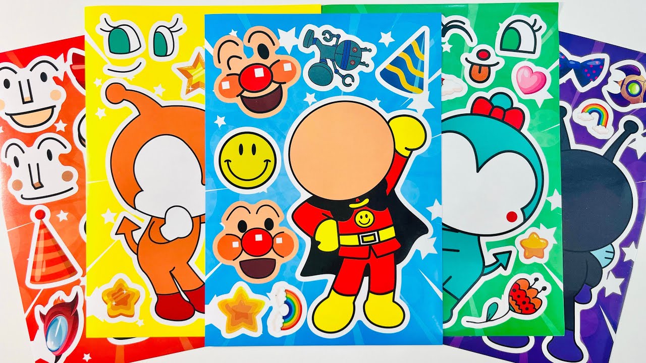 [Sticker ASMR] 🍞 호빵맨 스티커 🍞 Decorate with Sticker Book Anpanman アンパンマン ...